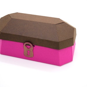 Treasure Chest Gift Box - Flat Shapes With Instructions Papercraft ...