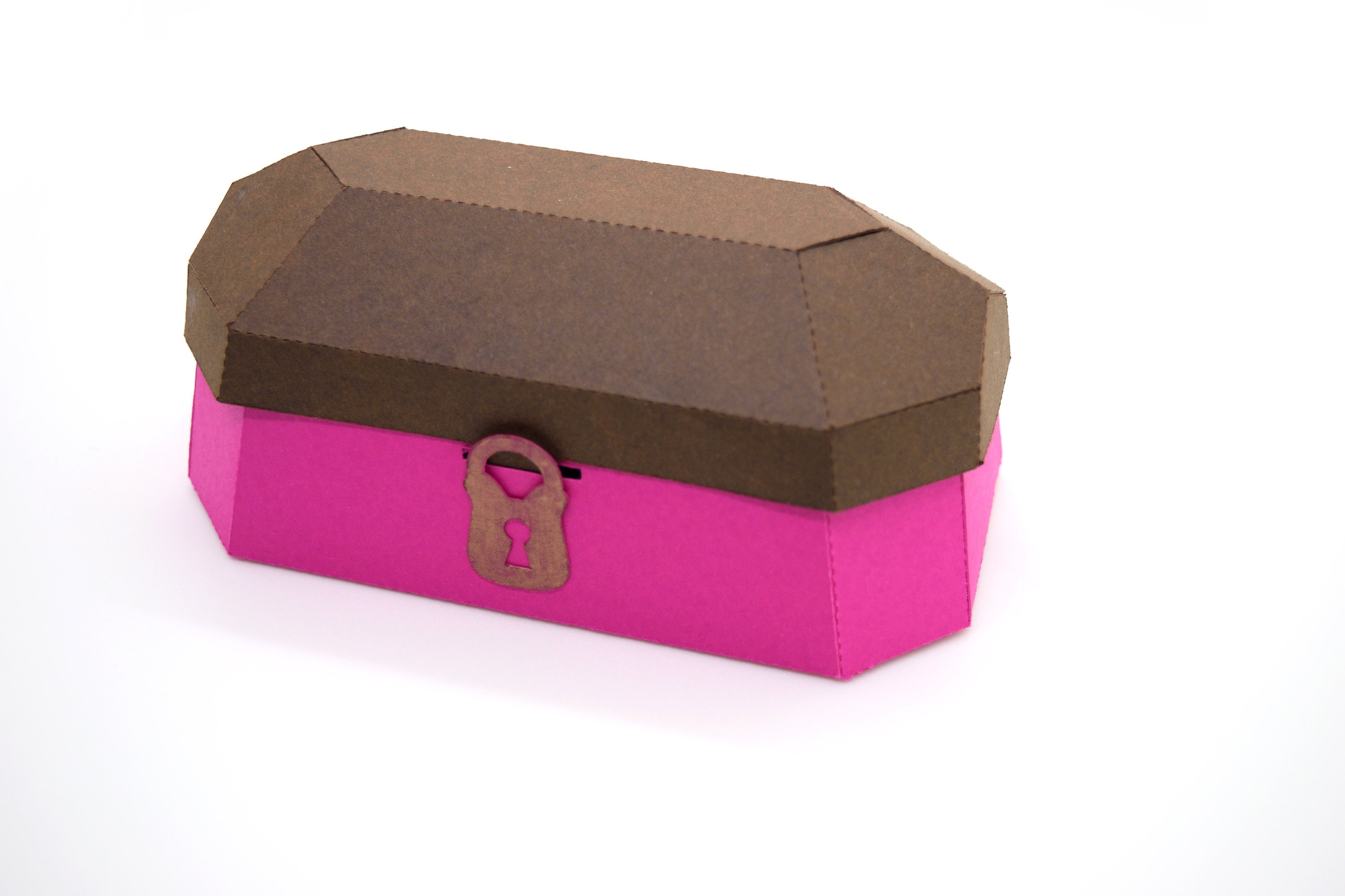 Treasure Chest Gift Box Flat Shapes With Instructions Papercraft ...