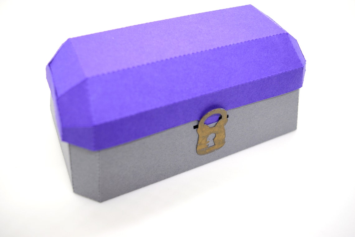 Treasure Chest Gift Box Flat Shapes With Instructions Papercraft ...