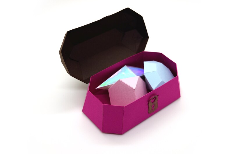 Treasure Chest Gift Box - Flat Shapes With Instructions Papercraft ...