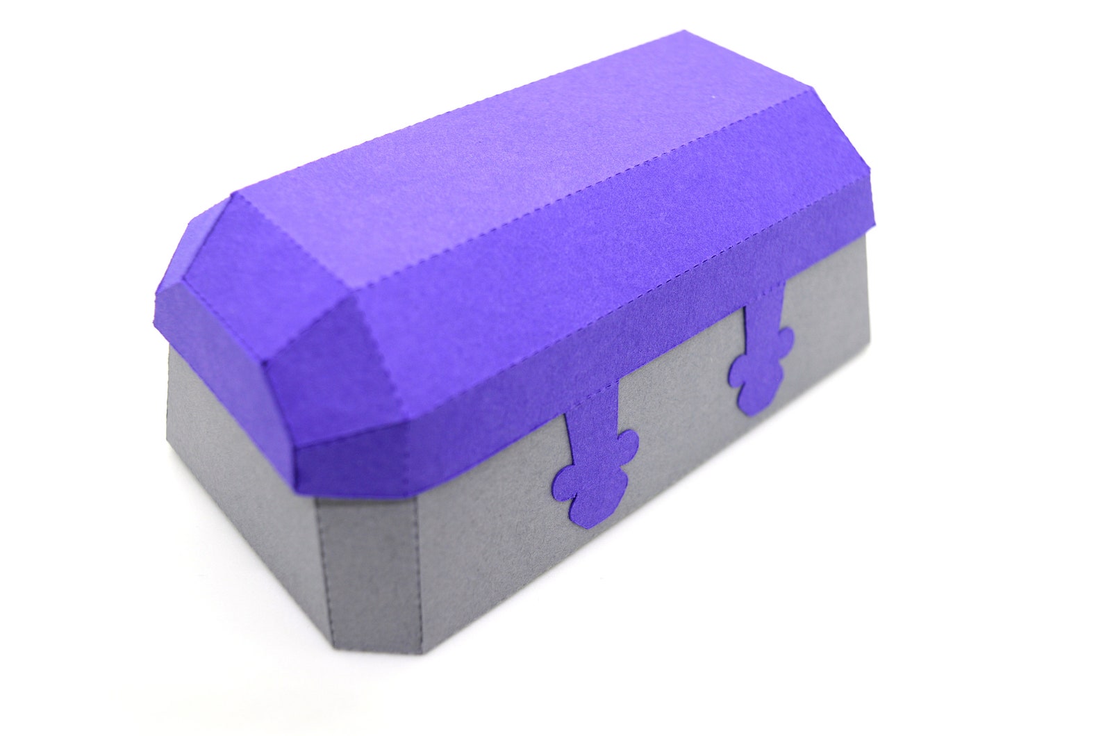 Treasure Chest Gift Box Flat Shapes With Instructions Papercraft ...