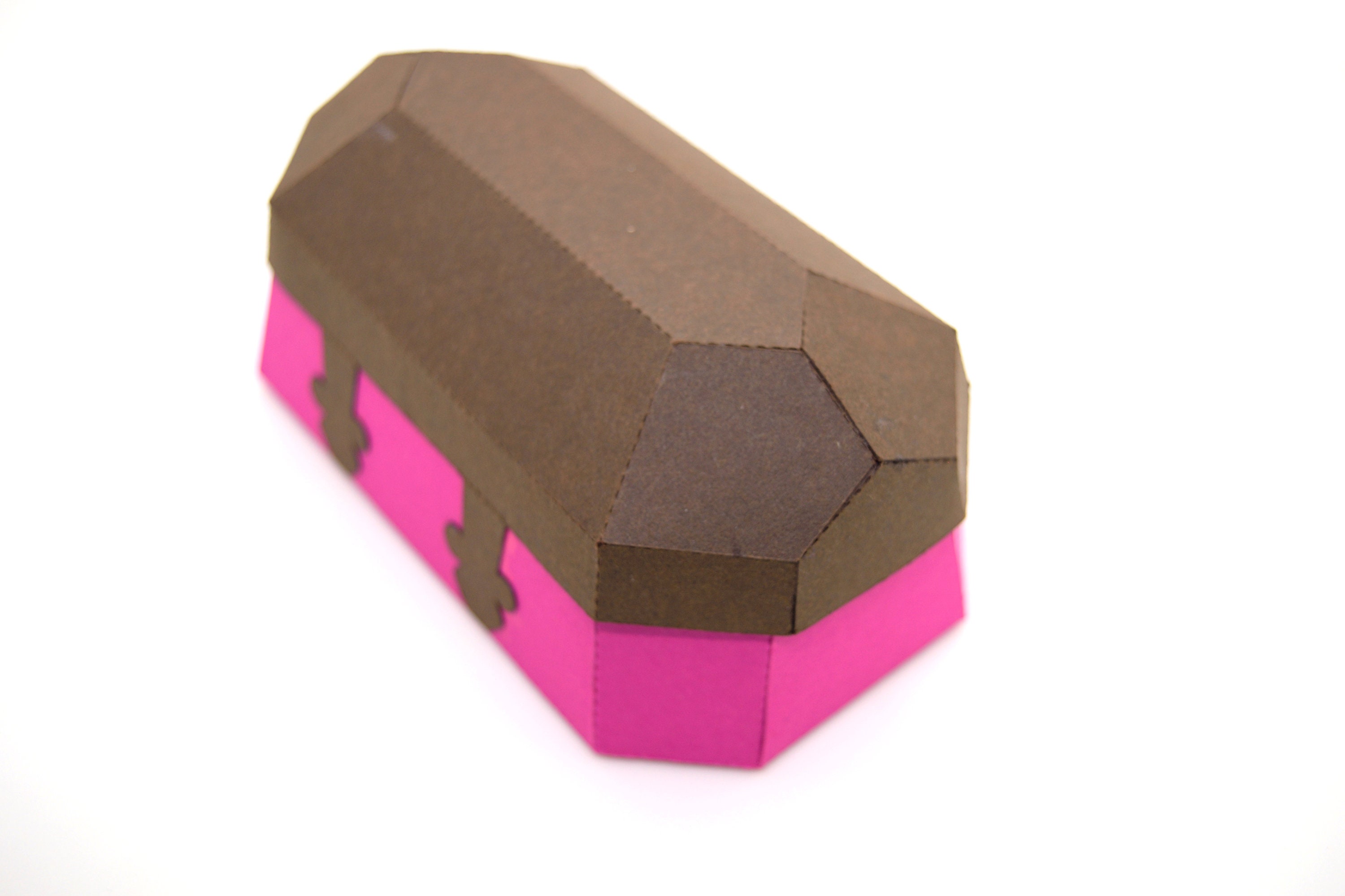 Treasure Chest Gift Box Flat Shapes With Instructions Papercraft ...