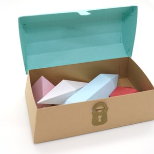 Treasure Chest Gift Box - Flat Shapes With Instructions Papercraft ...