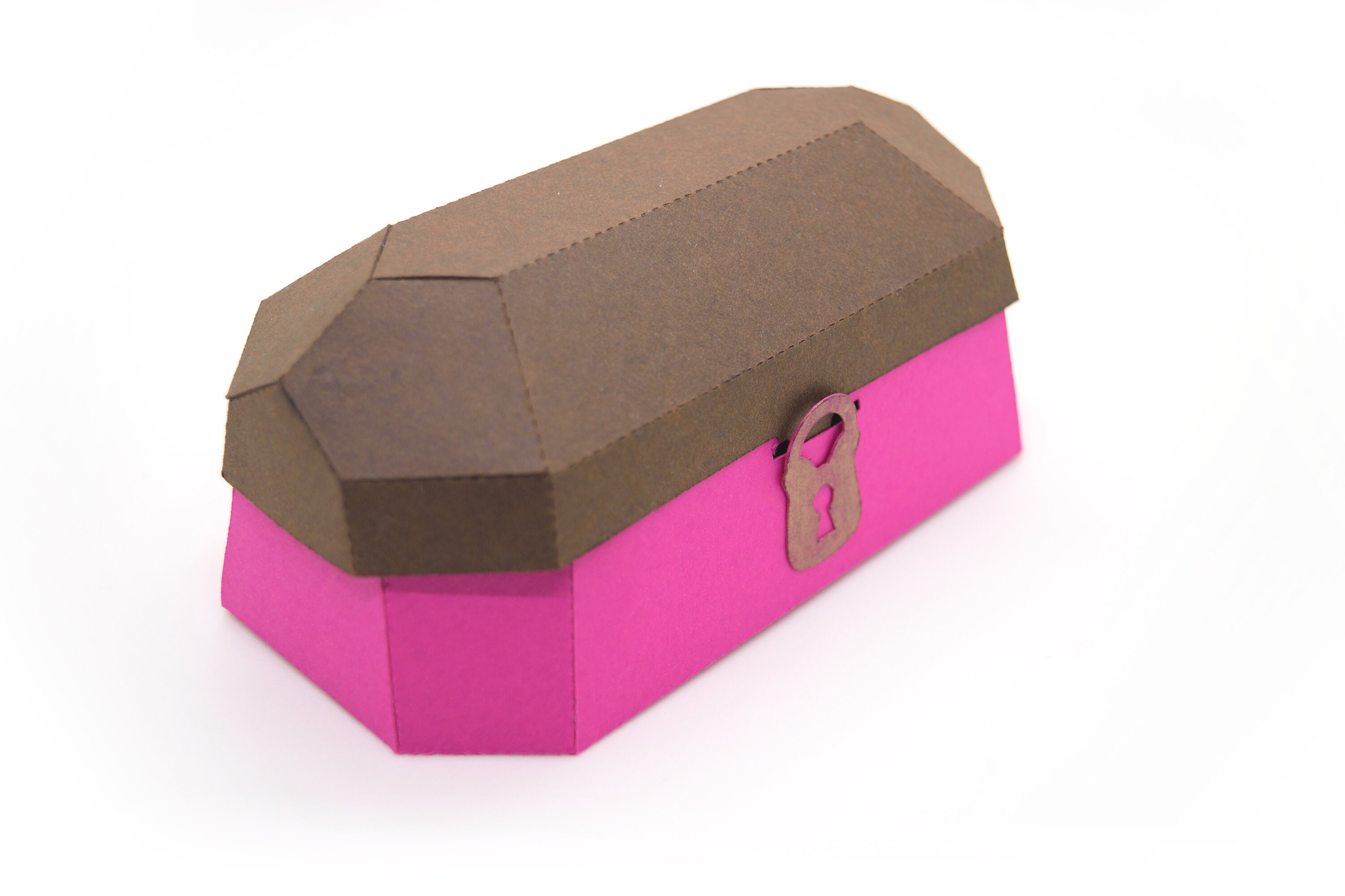 Treasure Chest Gift Box Flat Shapes With Instructions Papercraft ...