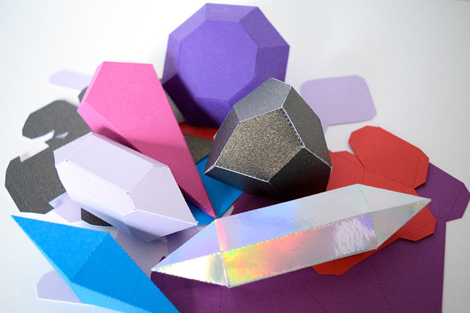 3D Crystal Paper Shapes Activity Pack - Etsy