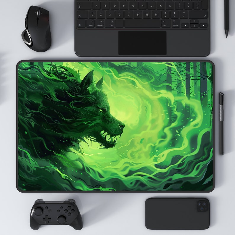 Spirit Wolf of the Forest | Werewolf | Deskmat | Mousepad | Protective ...