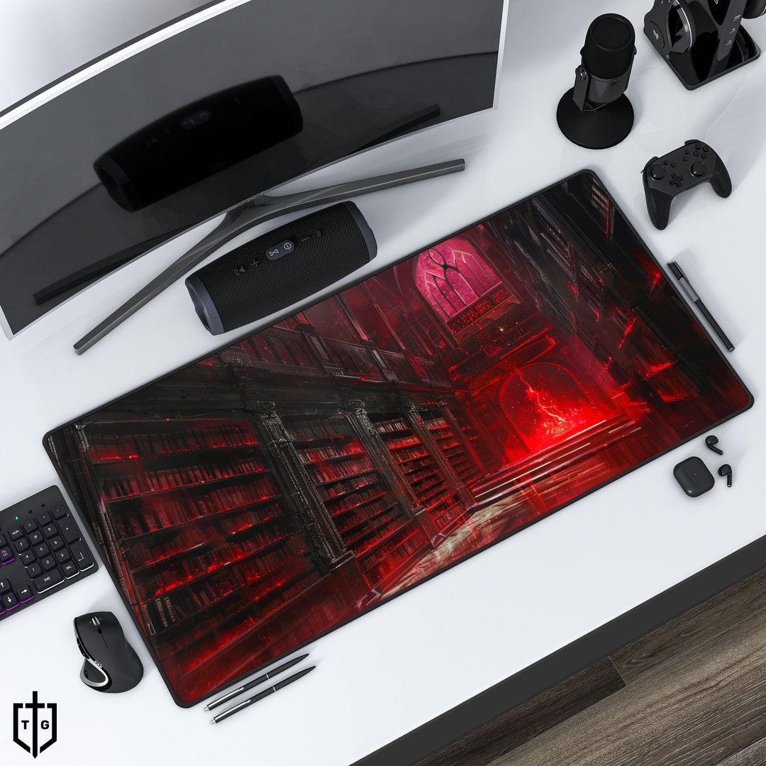 Vampire's Study | Gothic Deskmat | Blood Red Mousepad | Protective ...