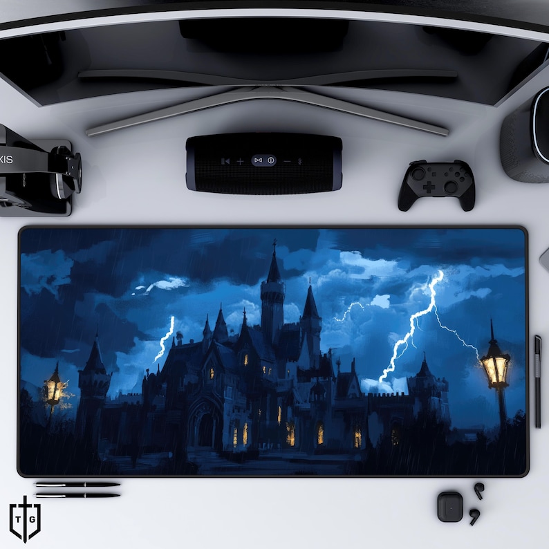 Dark Castle Desk Mat, Gothic Home Office Decor, Witchy Workspace ...