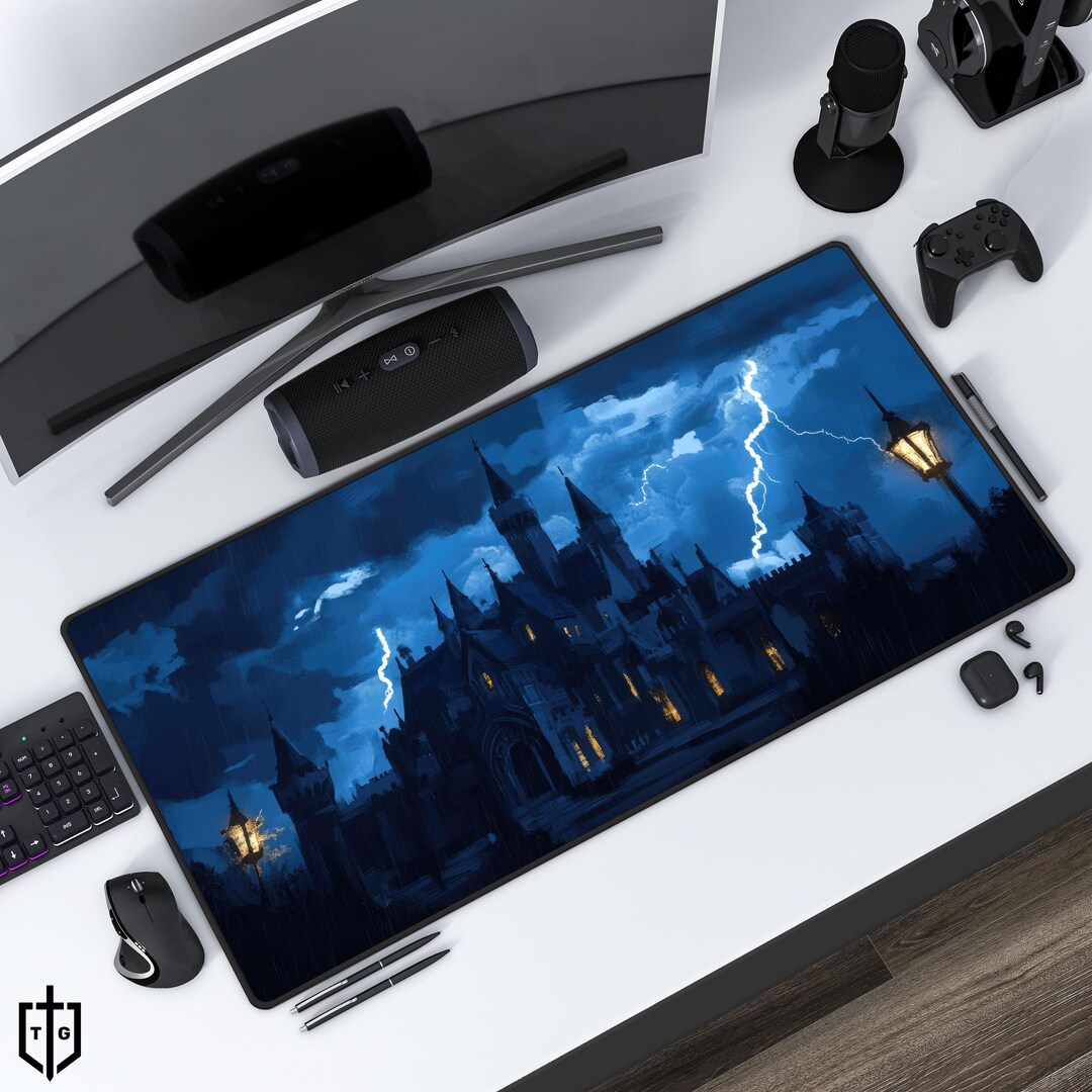 Dark Castle Desk Mat, Gothic Home Office Decor, Witchy Workspace ...