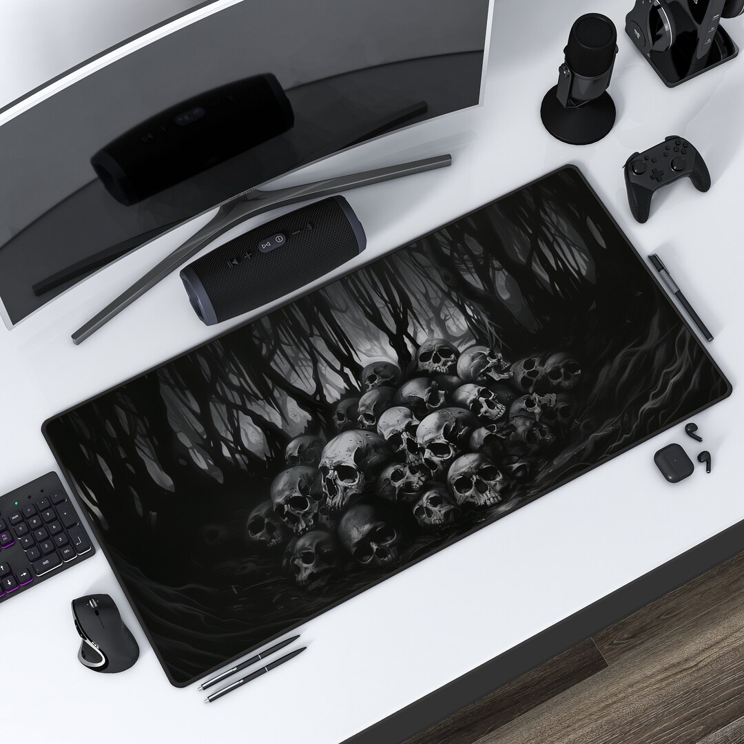 Dark Skull Forest | Black Gothic Design | Deskmat | Mousepad ...