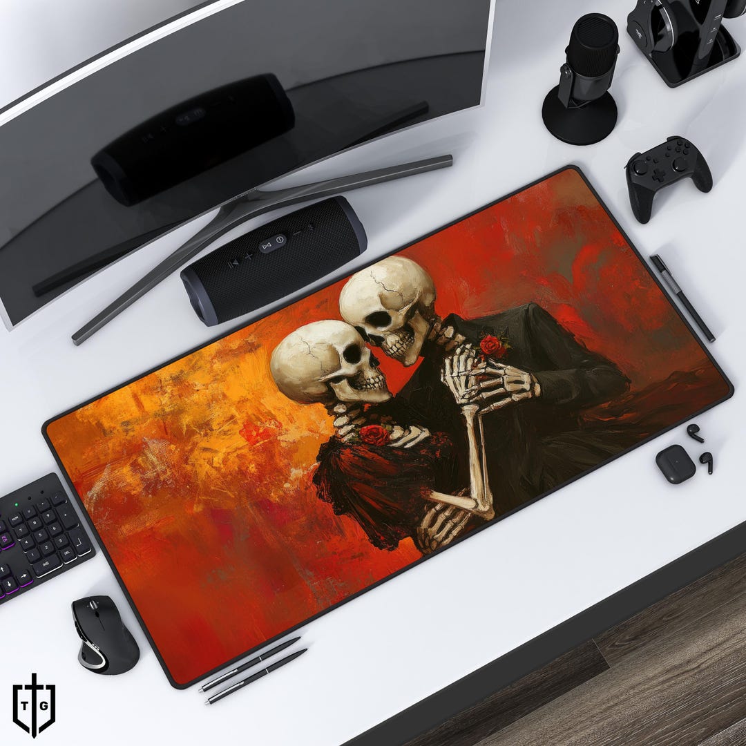 Skeletons Dancing Desk Mat | Till Death Do Us Part | Halloween Gaming ...