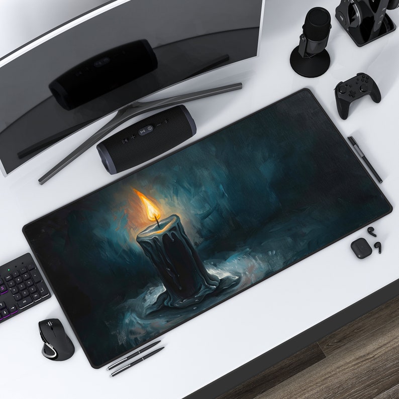 Black Candle Deskmat | Witchy Gothic Office Decor - Etsy