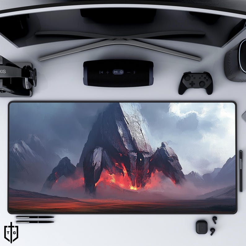 Artifact Rock Mech Desk Mat | Mountain Walker Mouse Pad | Sci-fi Gaming ...