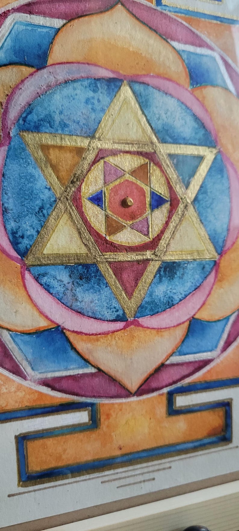 Yantra Painting Sacred Geometry Art, Textured, Brush Strokes ...