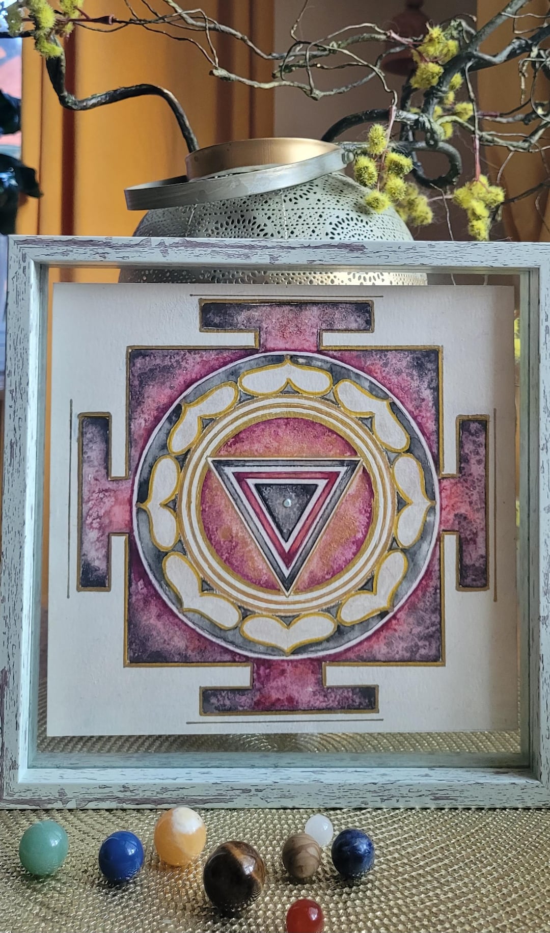 Yantra Painting Sacred Geometry Art, Textured, Brush Strokes ...