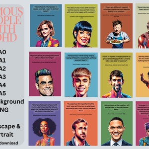 Famous People With ADHD Posters, Quotes, Classroom & Office Poster (set ...