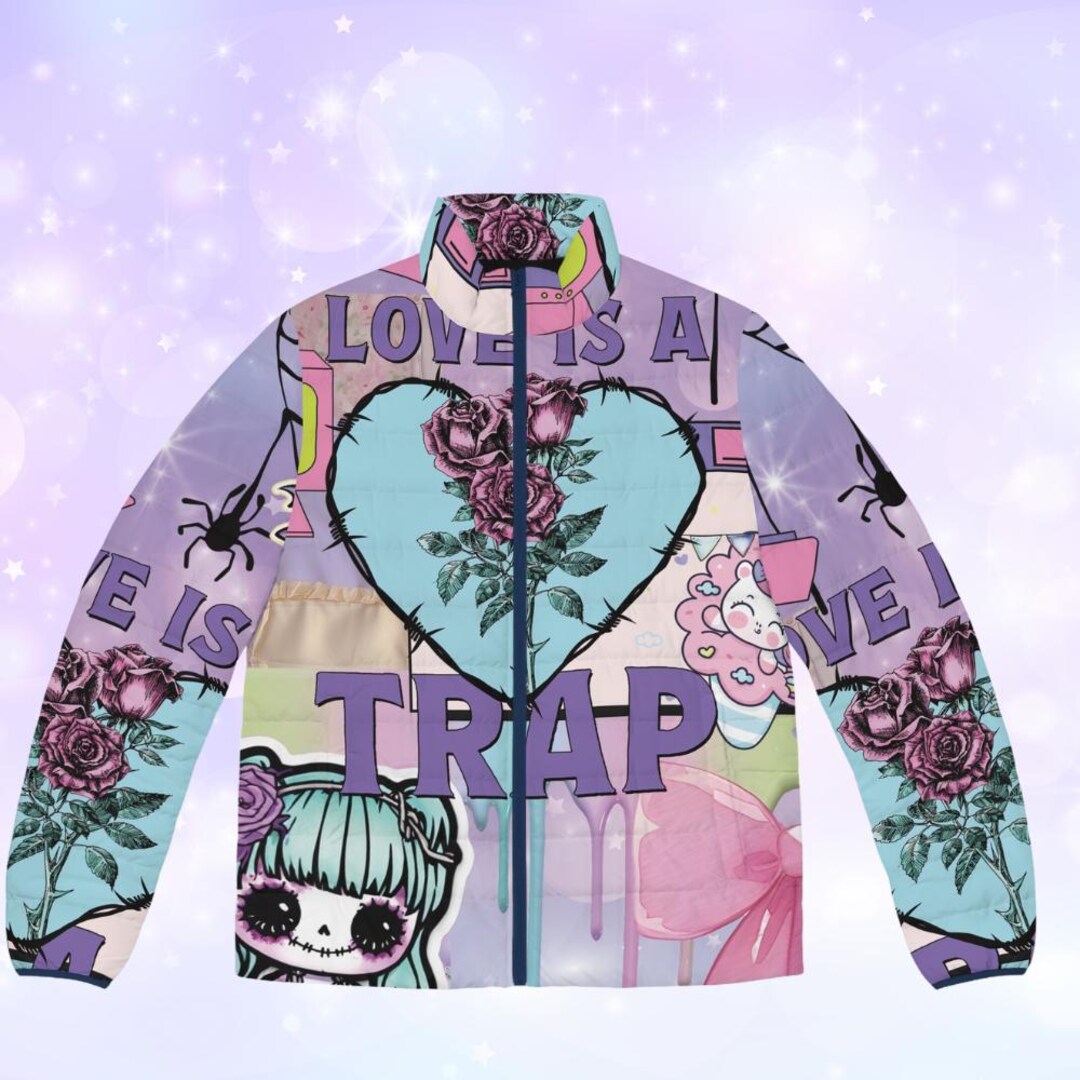 Gothic Harajuku Jacket, Vaporwave Kawaii Puffer, Yami Kawaii Apparel ...