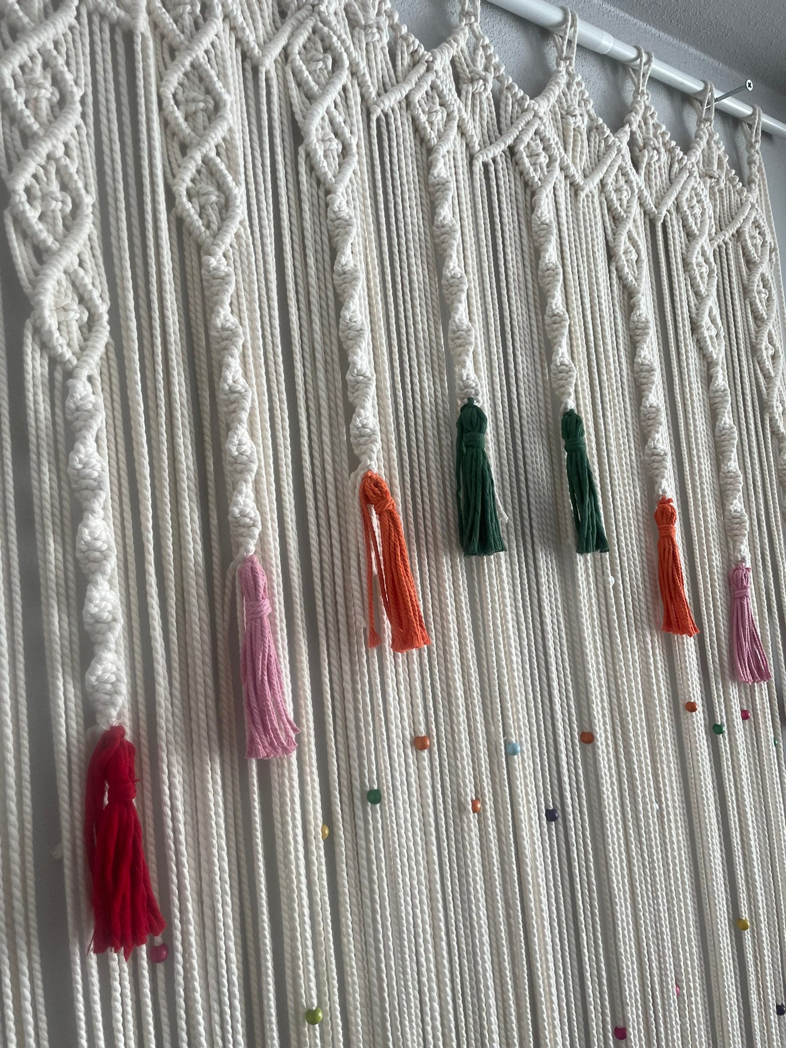 Colourful Beaded Curtain, Macrame Curtain, Room Divider, Customizable ...