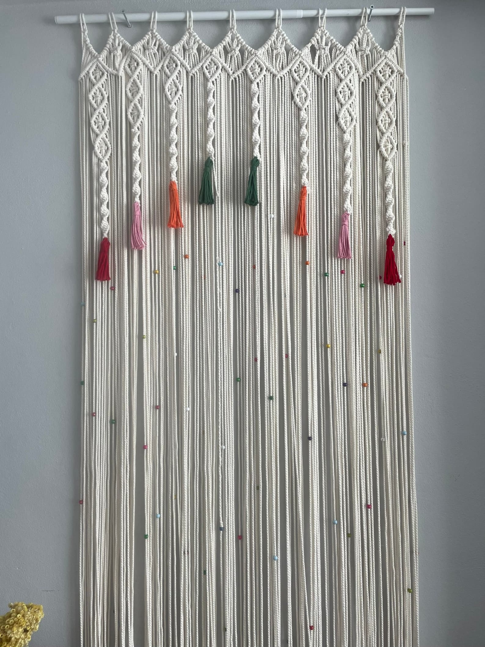 Colourful Beaded Curtain, Macrame Curtain, Room Divider, Customizable ...