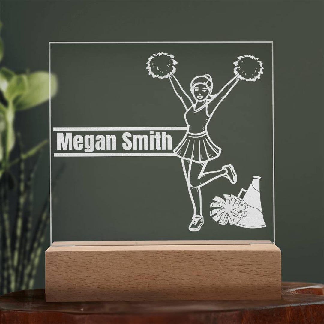Cheerleader With Megaphone Engraved Acrylic Plaque - Etsy