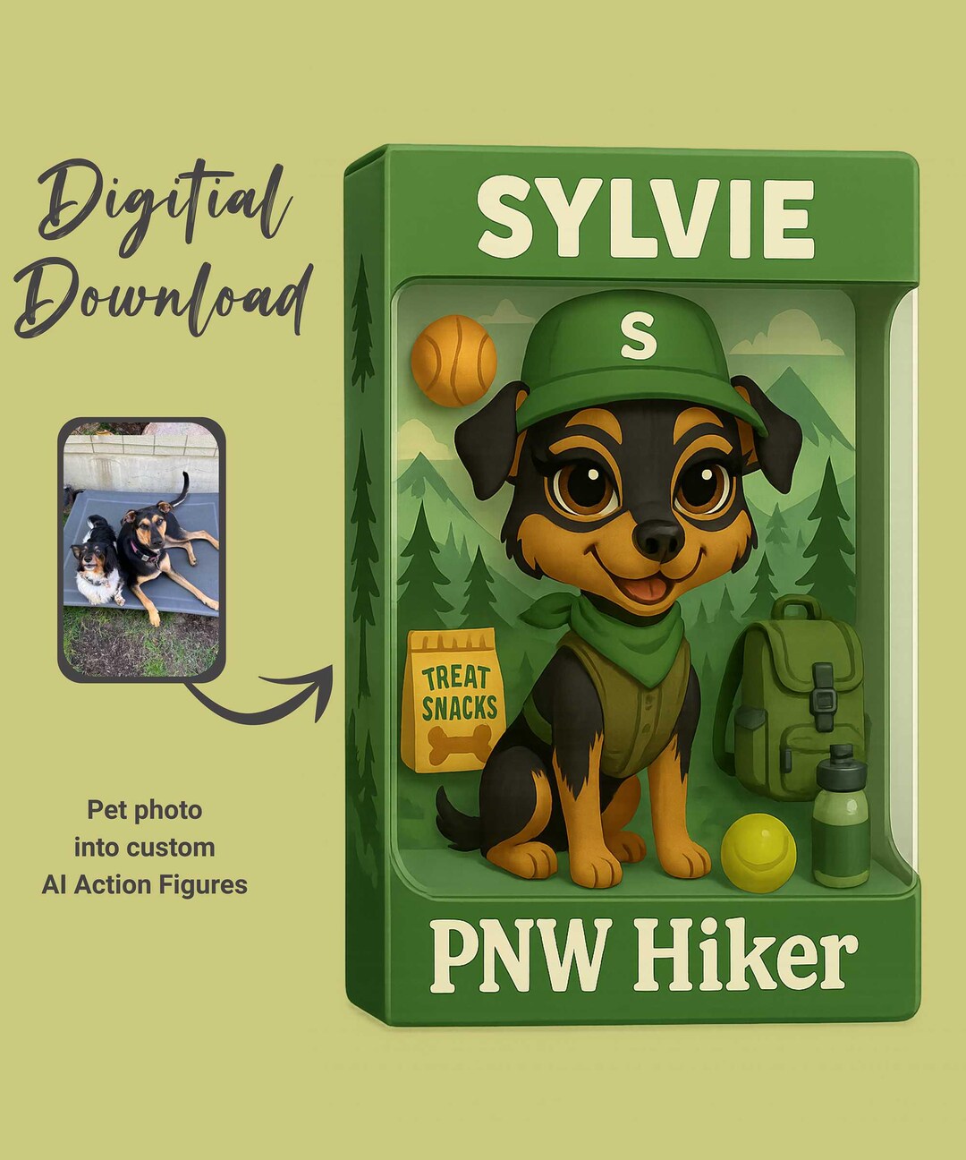 Custom Action Figure Digital Download | Personalized Pet Photo AI ...