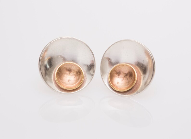 Sterling, argento, bronzo, grande, borchie, Classic, Easy-to-wear ...