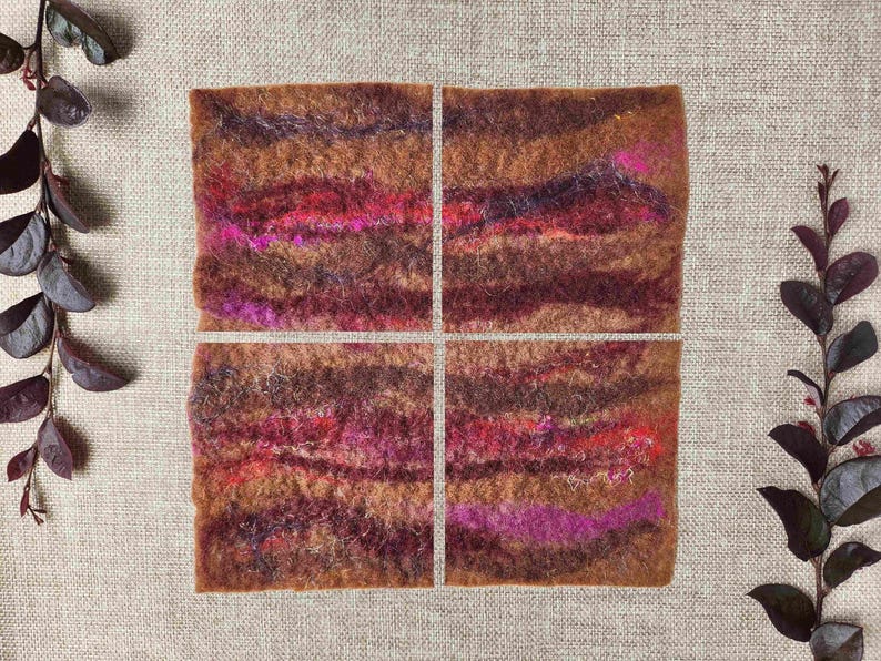 Sunset Sky Layered Landscape Desert Dune Horizon Abstract Felted Wool ...