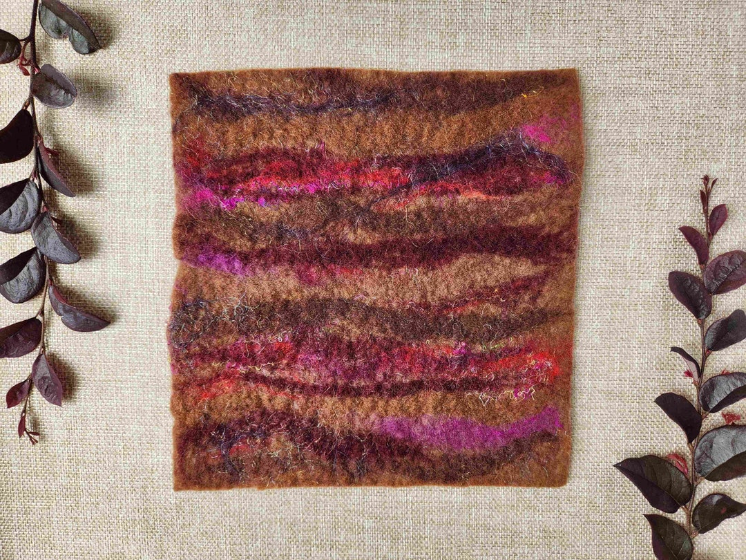 Sunset Sky Layered Landscape Desert Dune Horizon Abstract Felted Wool ...