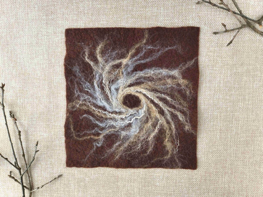 Spiral Galaxy Star Burst Whirl Vortex Spin Twist Handmade Felted Wool ...