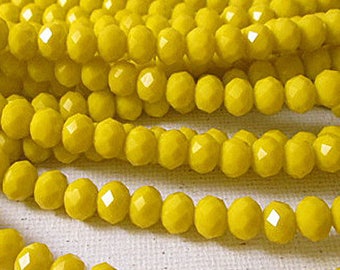 Yellow crystal beads | Etsy