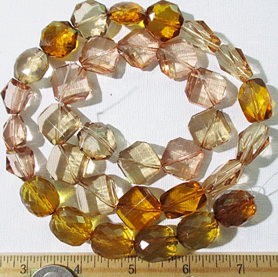 Brown Acrylic Beads, Mixed Shapes & Sizes, Faceted 14-21mm, 33 Count ...