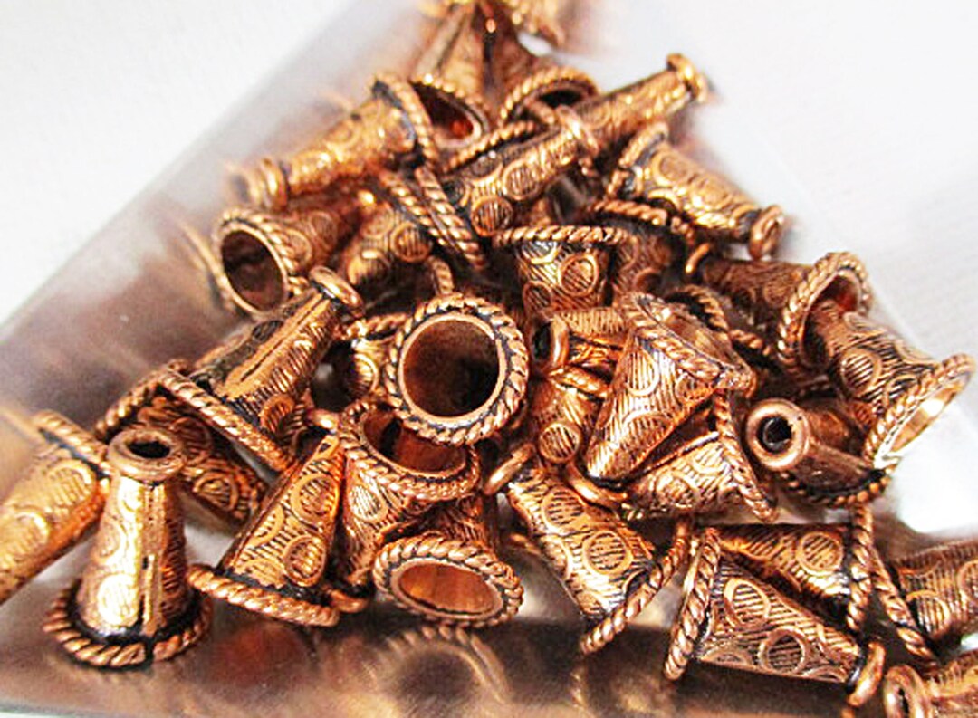 Copper Metal Bead Cones, 12x9mm Bali Style, 18 Count Bm564 - Etsy