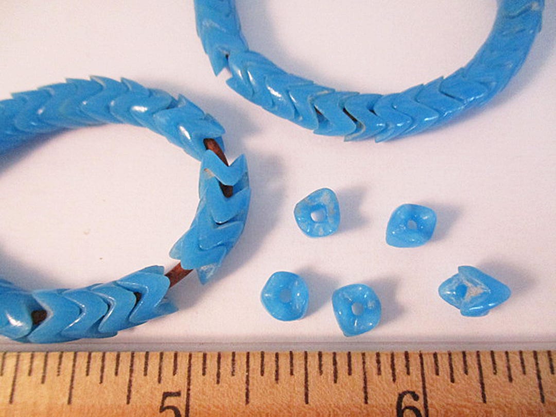 Turquoise Blue Glass Snake Beads, 5mm Opaque Trade Beads, 30 or 40 ...