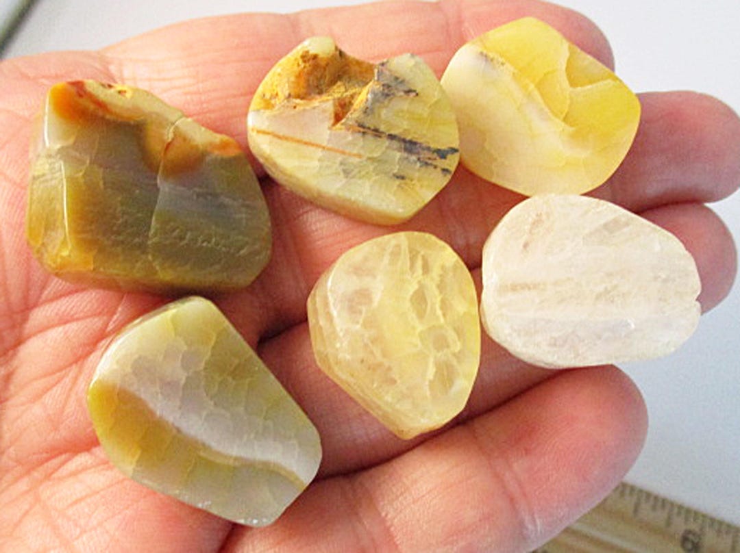Yellow Agate Slab Beads, Small Chunky Slice Beads, 20-26mm X 16-20mm, 6 ...