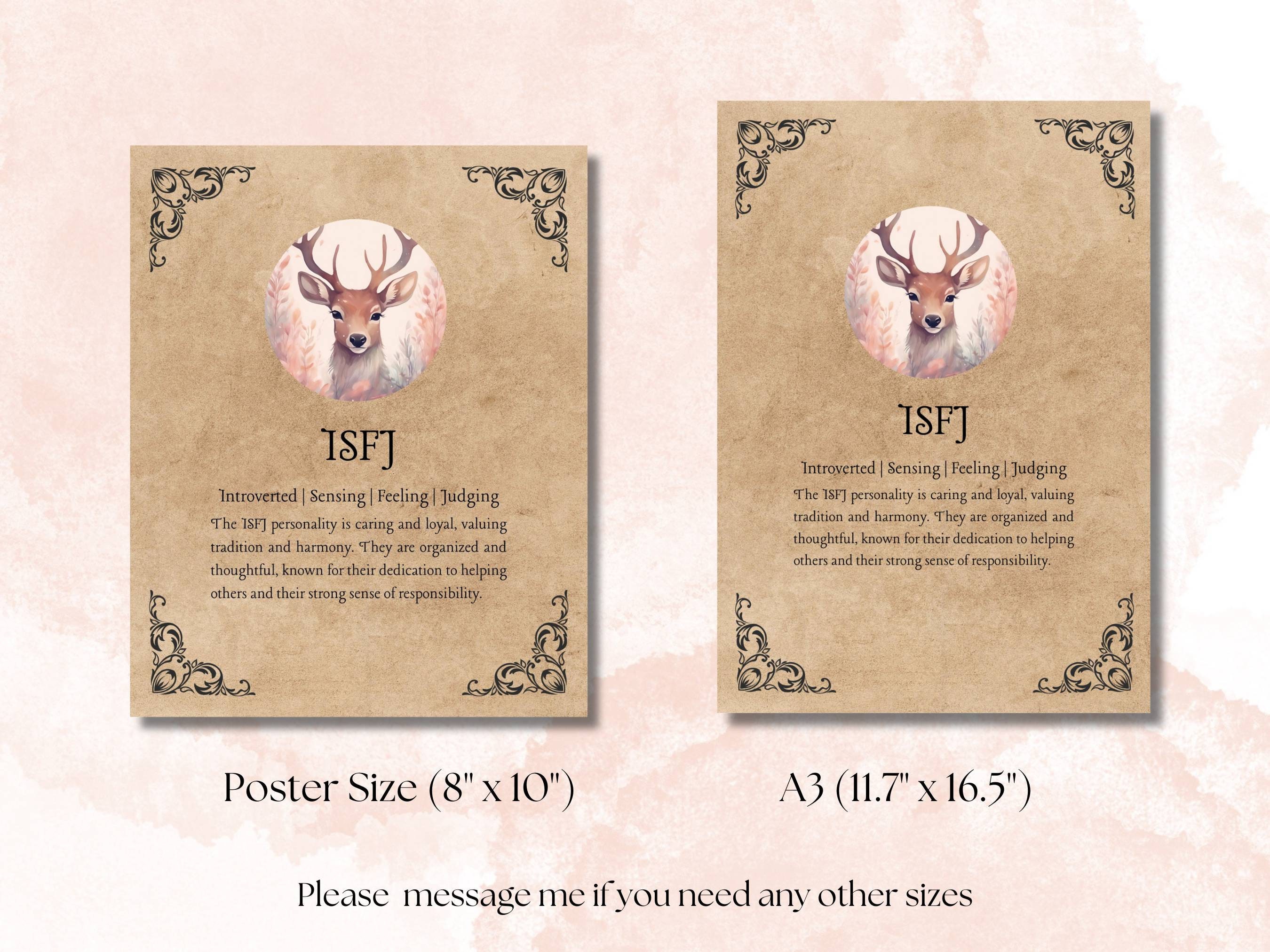 ISFJ Myers Briggs MBTI Poster, 16 Personalities Personalized Deco and ...