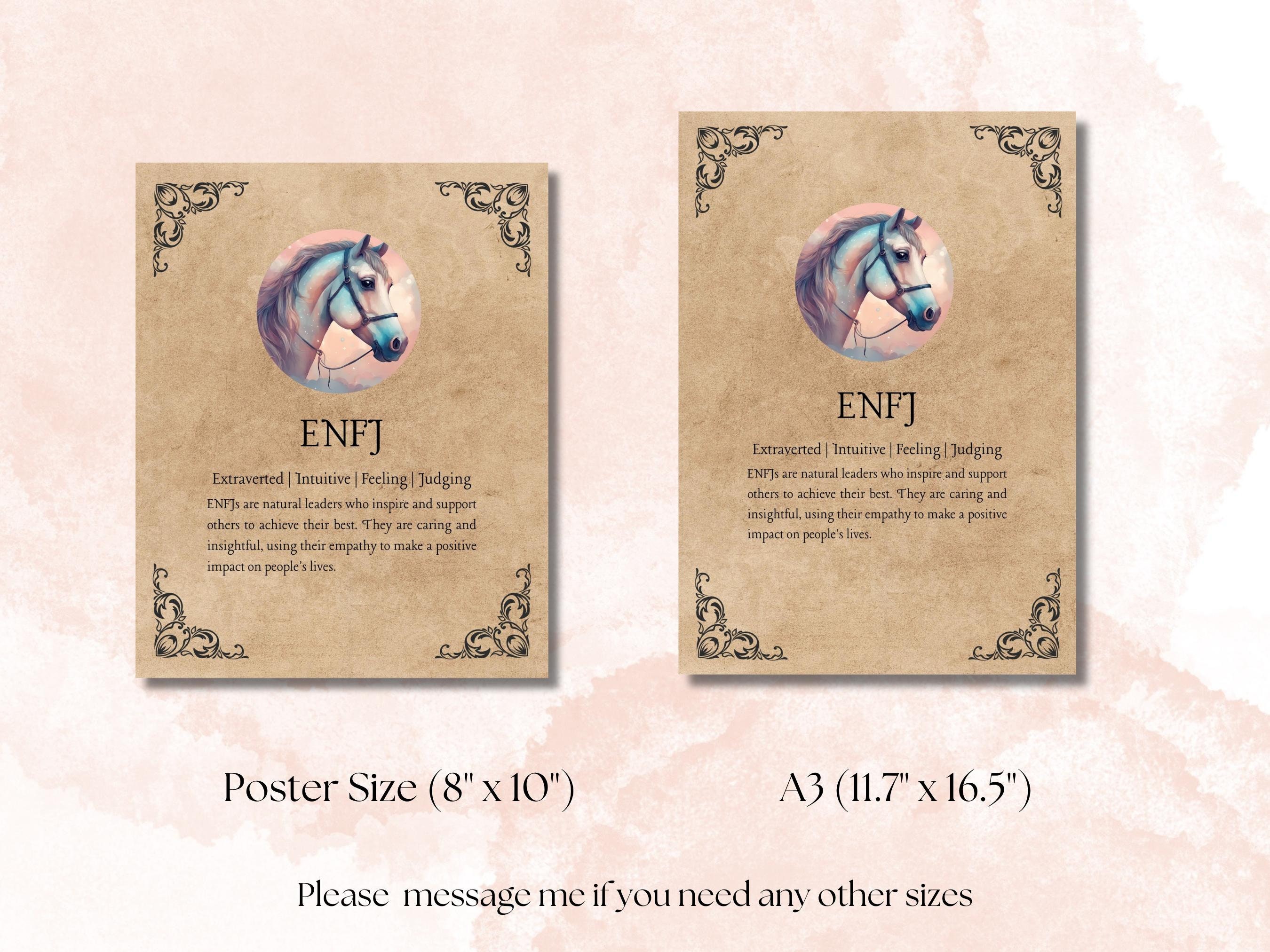 ENFJ Myers Briggs MBTI Poster, 16 Personalities Personalized Deco and ...