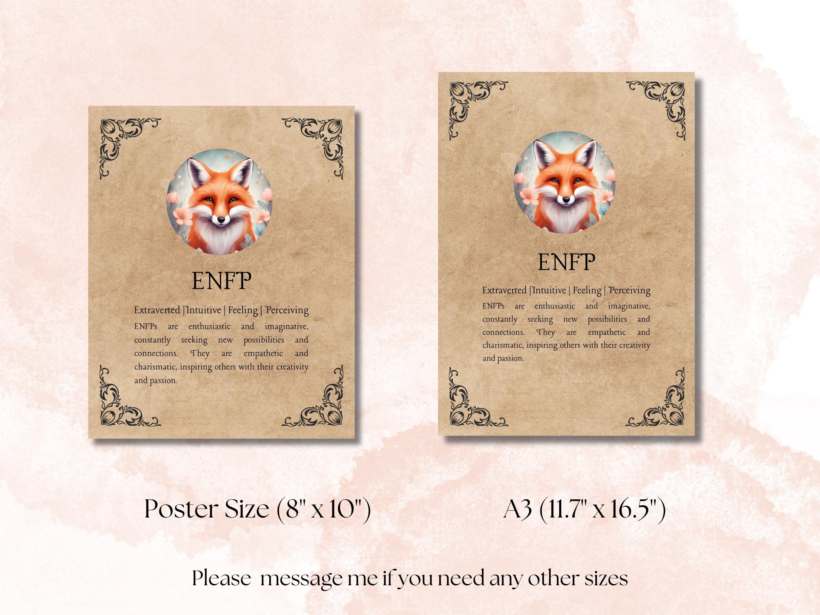 ENFP Myers Briggs MBTI Poster, 16 Personalities Personalized Deco and ...