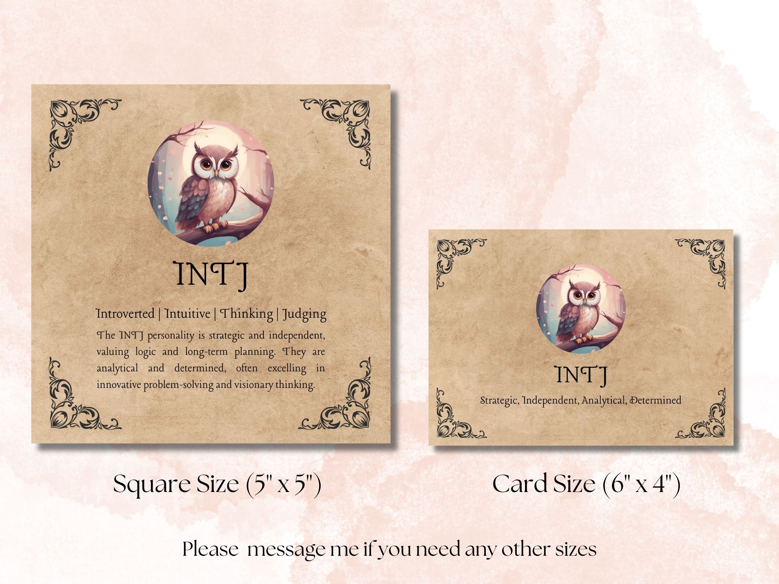INTJ Myers Briggs MBTI Poster, 16 Personalities Personalized Deco and ...