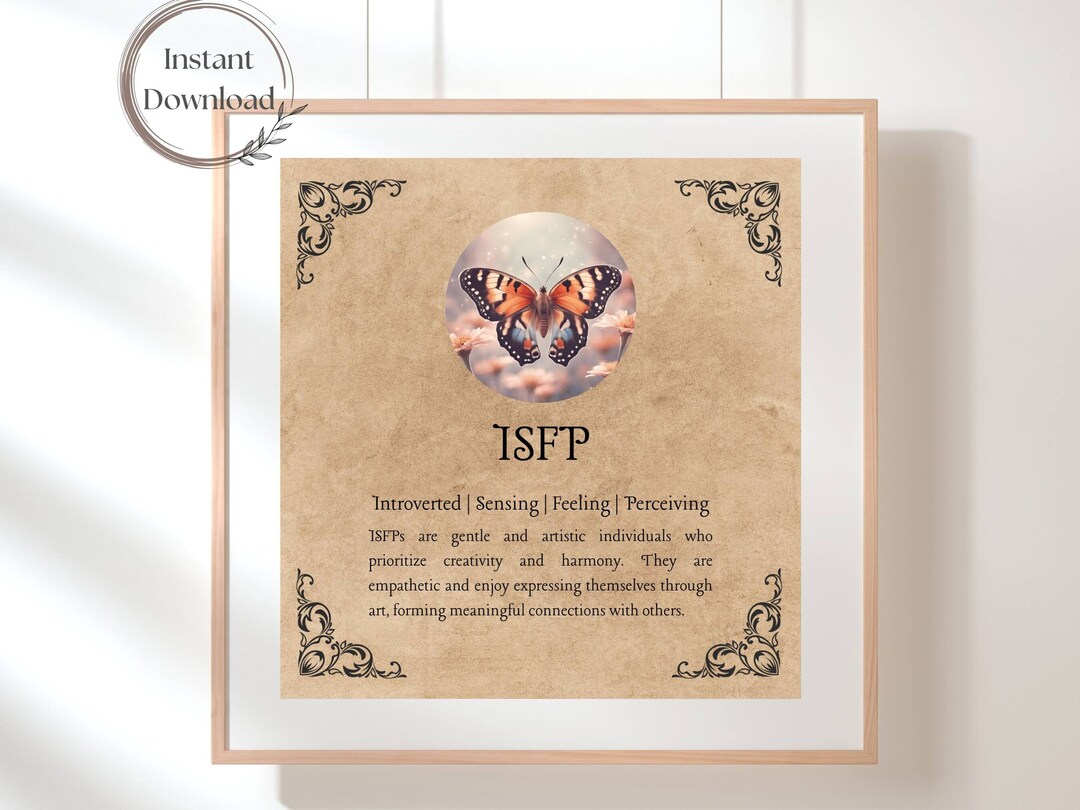ISFP Myers Briggs MBTI Poster, 16 Personalities Personalized Deco and Gift, ISFP Vintage Gift ...