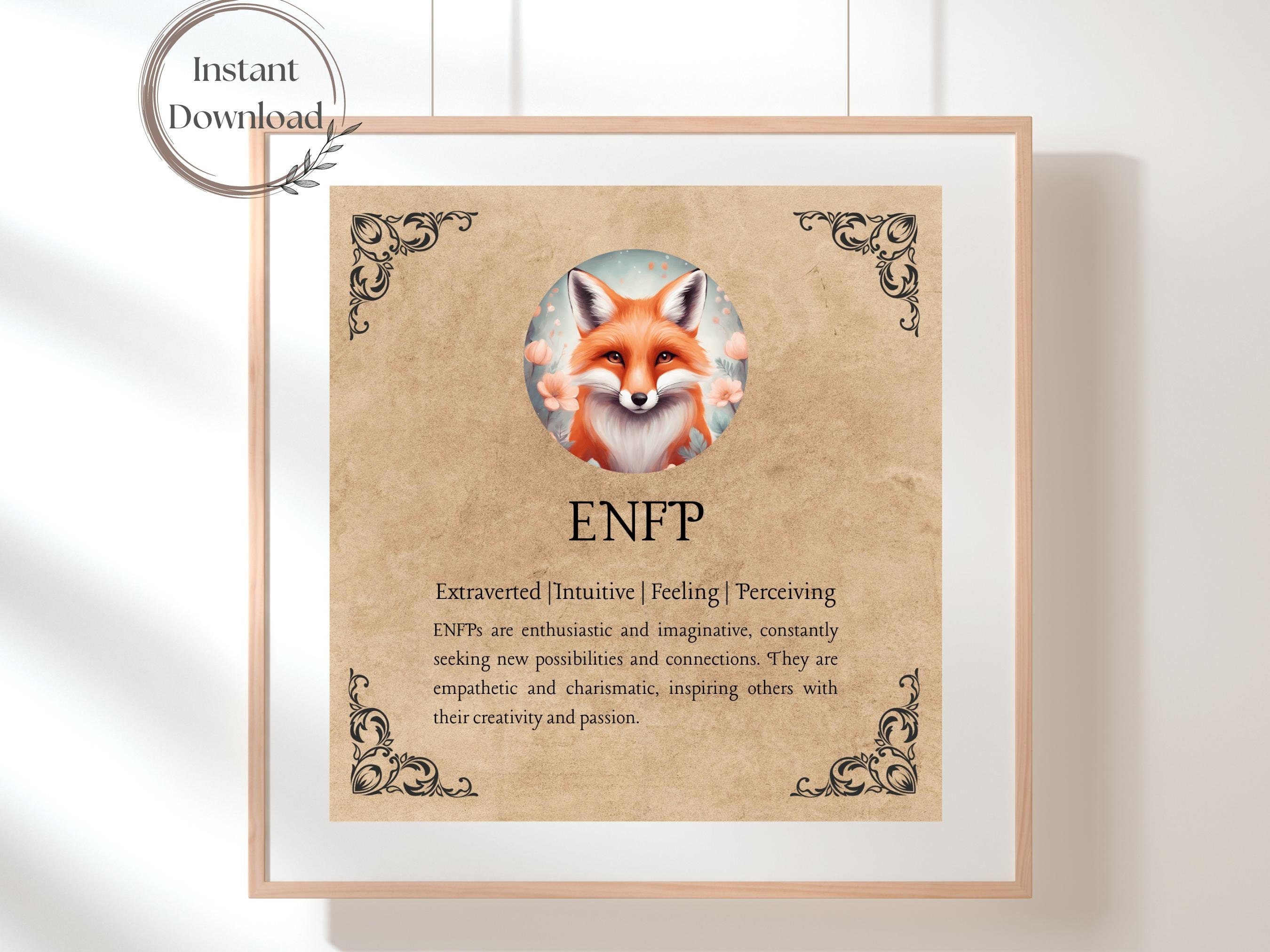 ENFP Myers Briggs MBTI Poster, 16 Personalities Personalized Deco and ...
