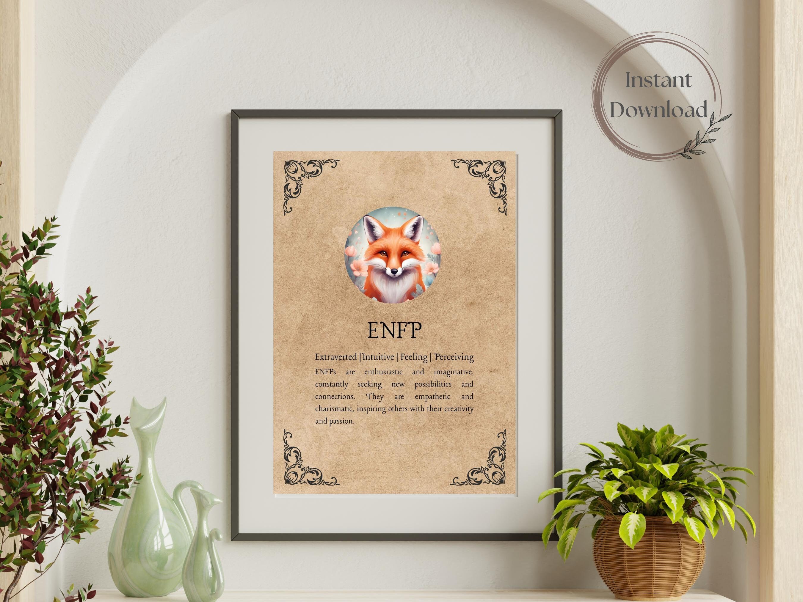 ENFP Myers Briggs MBTI Poster, 16 Personalities Personalized Deco and ...