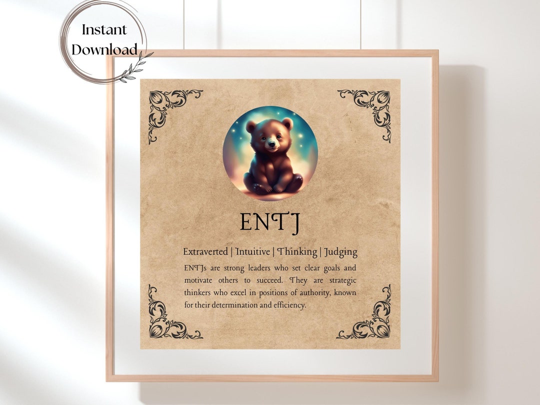 ENTJ Myers Briggs MBTI Poster, 16 Personalities Personalized Deco and ...