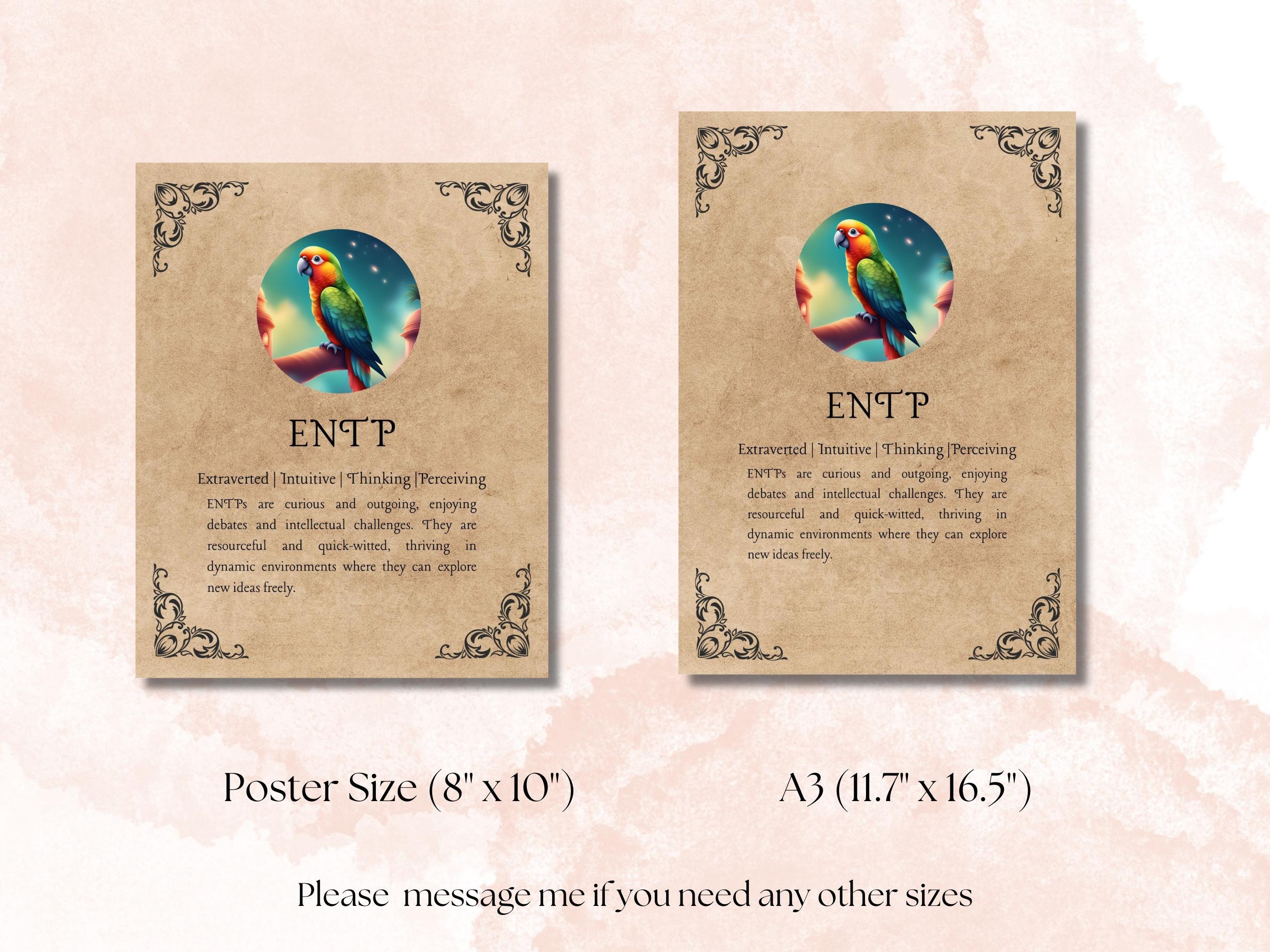 ENTP Myers Briggs MBTI Poster, 16 Personalities Personalized Deco and ...