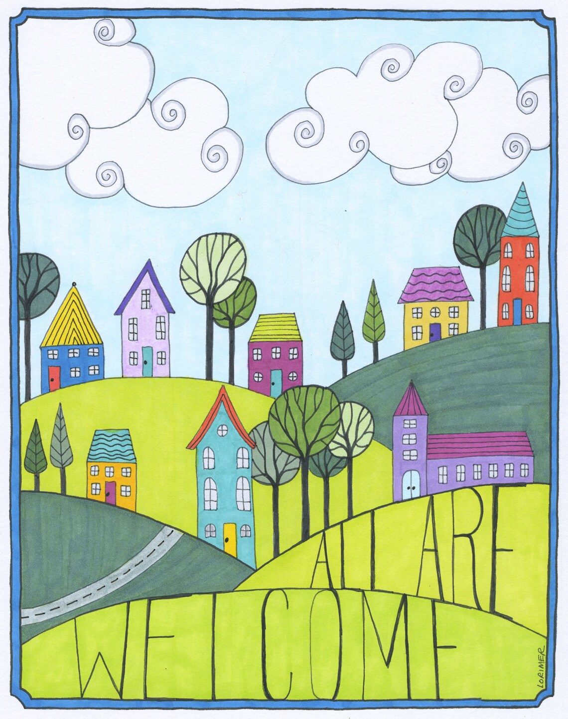 All Are Welcome Art Print, Original Art Print, Wall Art - Etsy