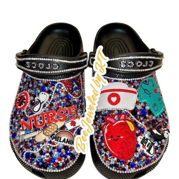 Black Custom Crocs - Etsy