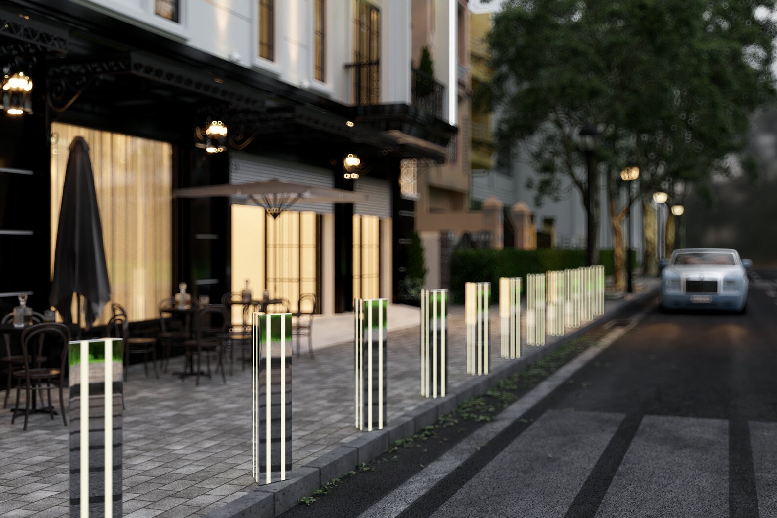 Parallel Series trident Bollards polished Aluminium Finish - Etsy