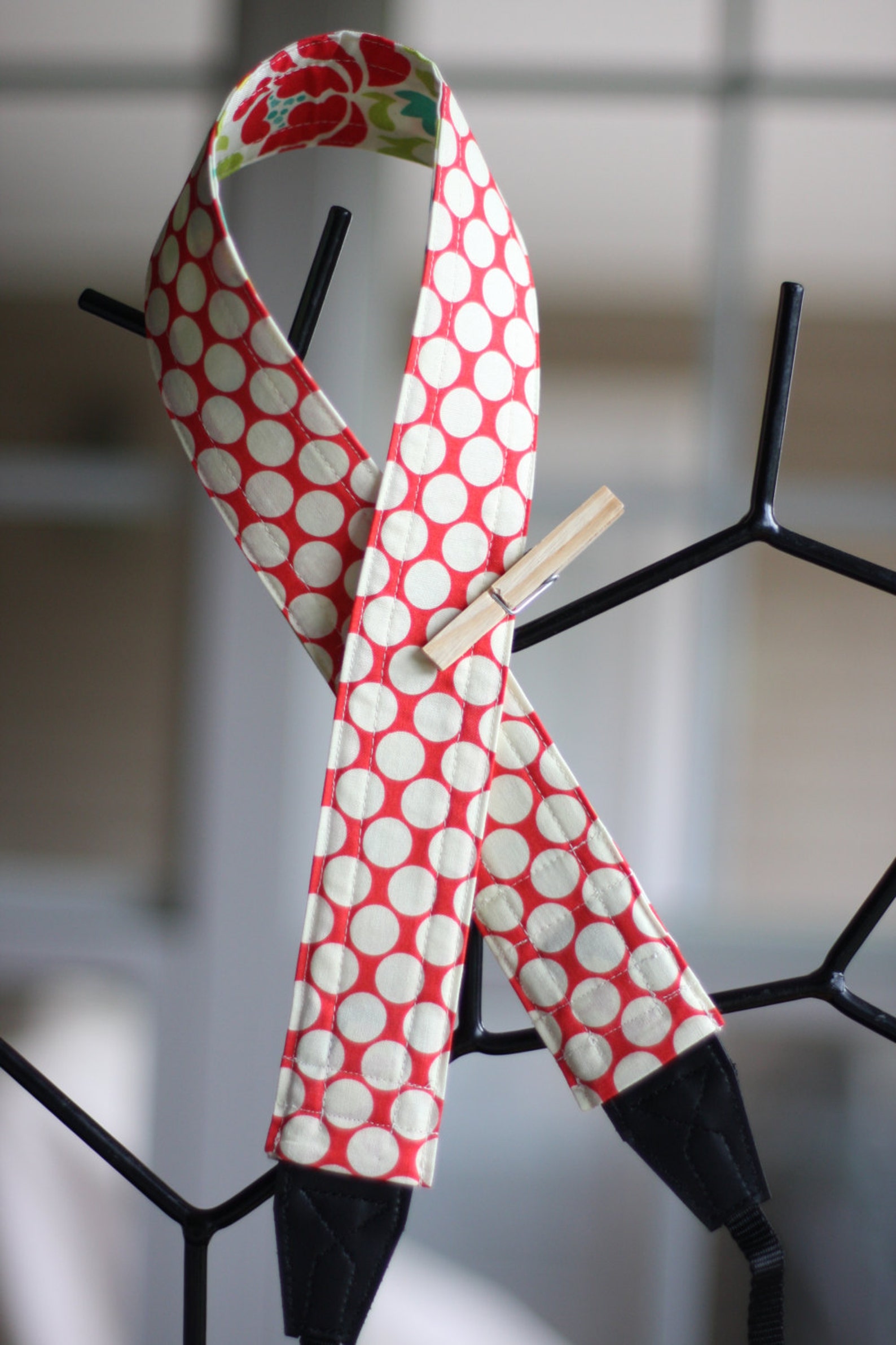 Ivory Sway Polka Dots - Reversible Camera Strap - Etsy