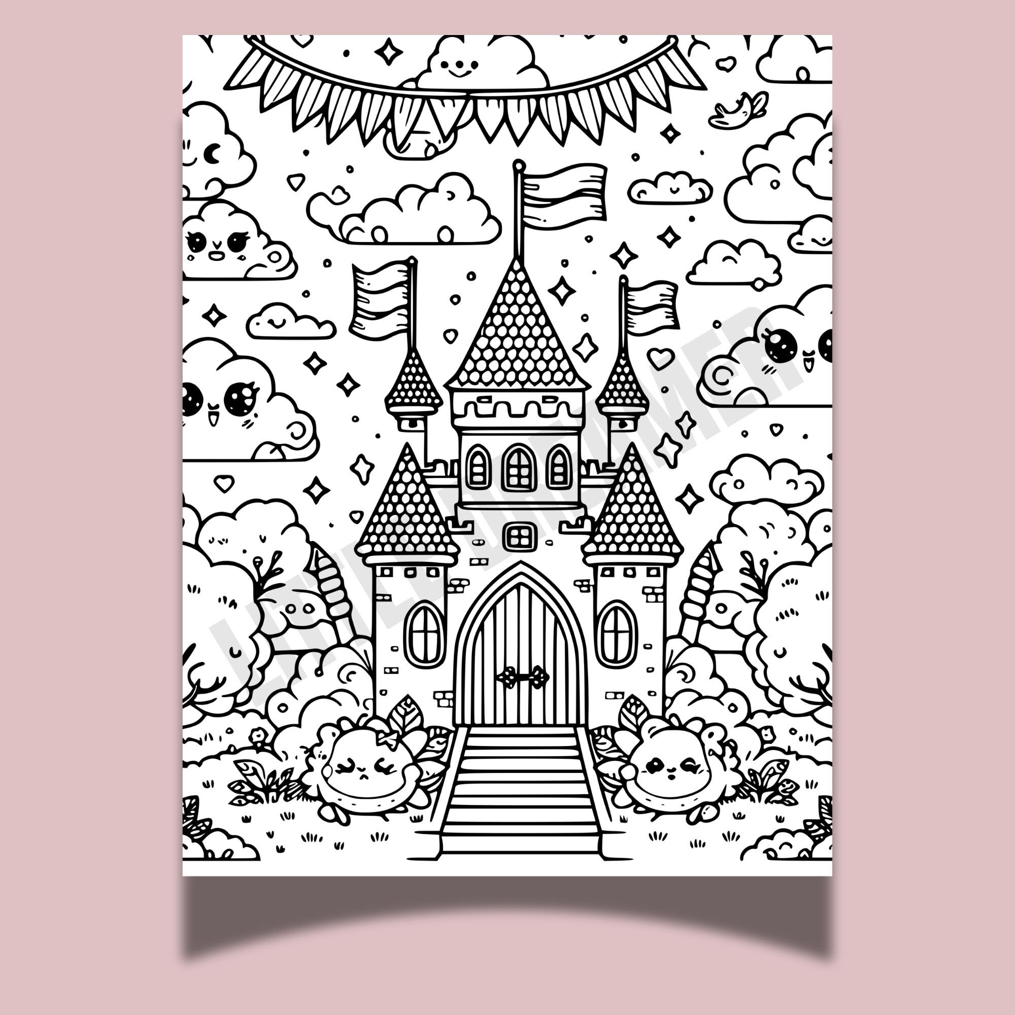 50 Kawaii Coloring Pages, PNG and PDF Files, Digital Download, for Kids ...