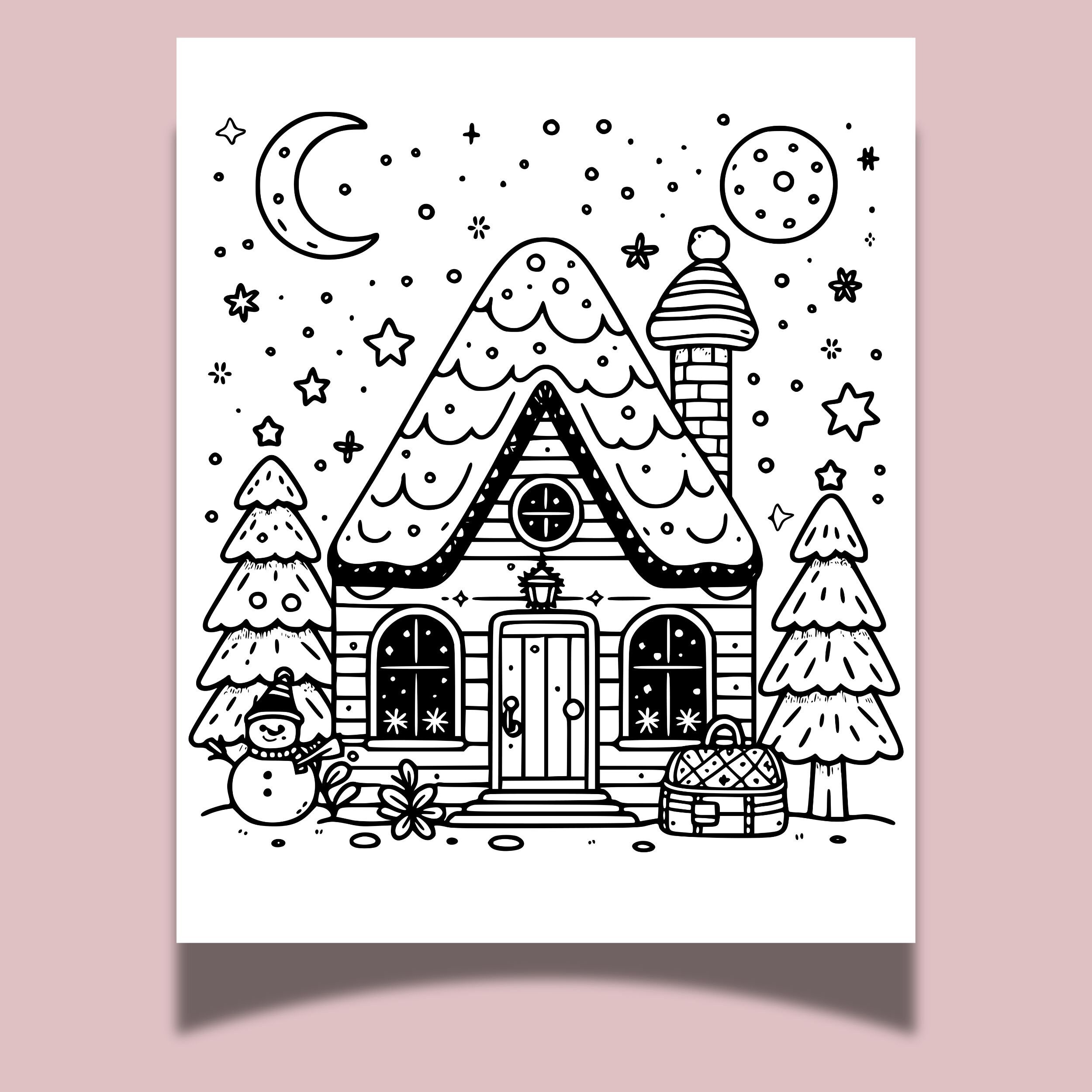 55 Christmas Coloring Pages, Christmas PNG and PDF Files, Digital ...