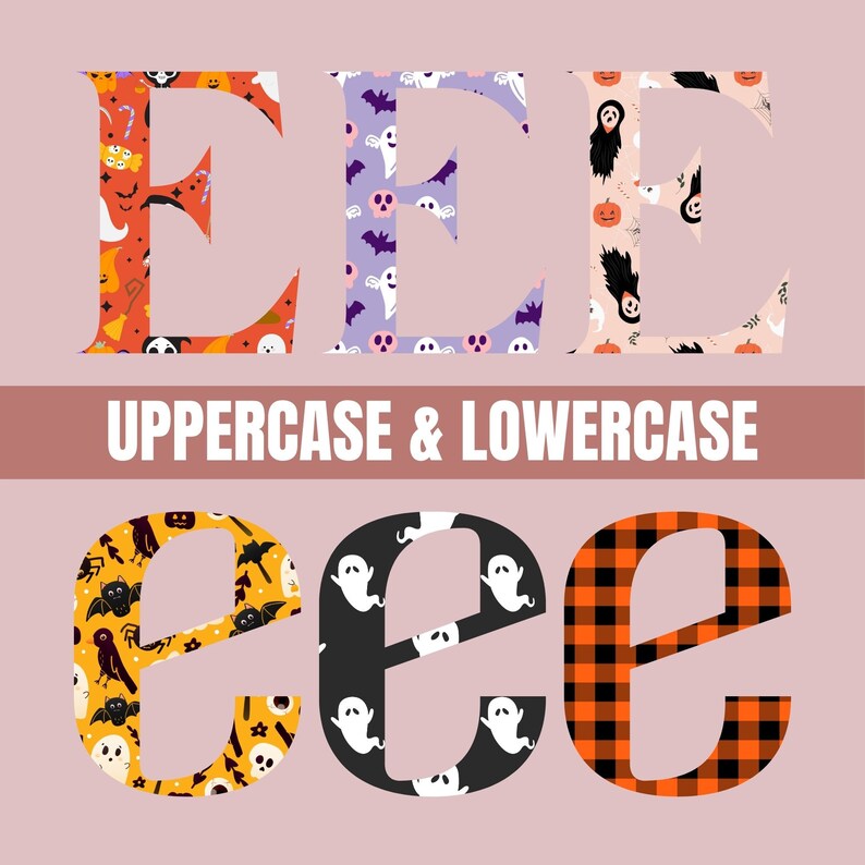 Kawaii Halloween Alphabet Clipart, Letters & Numbers, 434 PNG Files ...